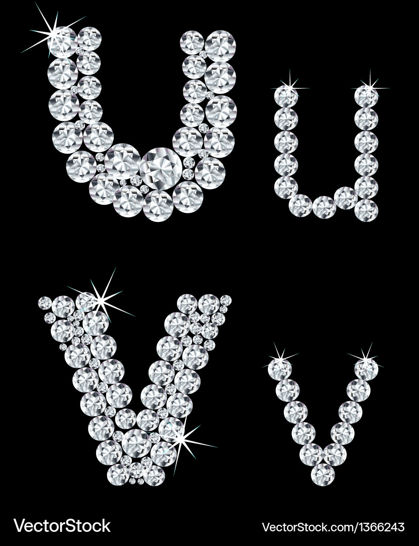Set of diamond alphabetic letters Royalty Free Vector Image