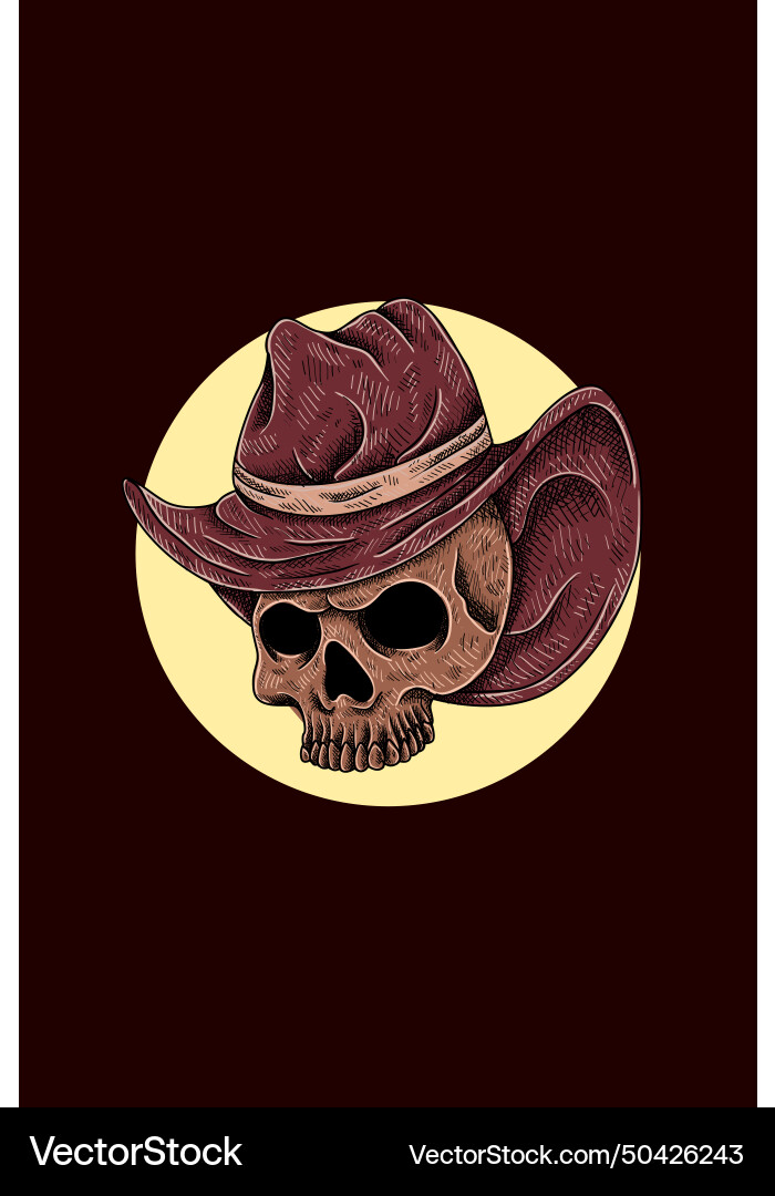 Skull with hat Royalty Free Vector Image - VectorStock