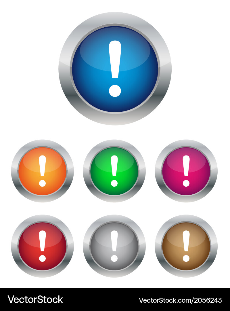 Warning buttons Royalty Free Vector Image - VectorStock