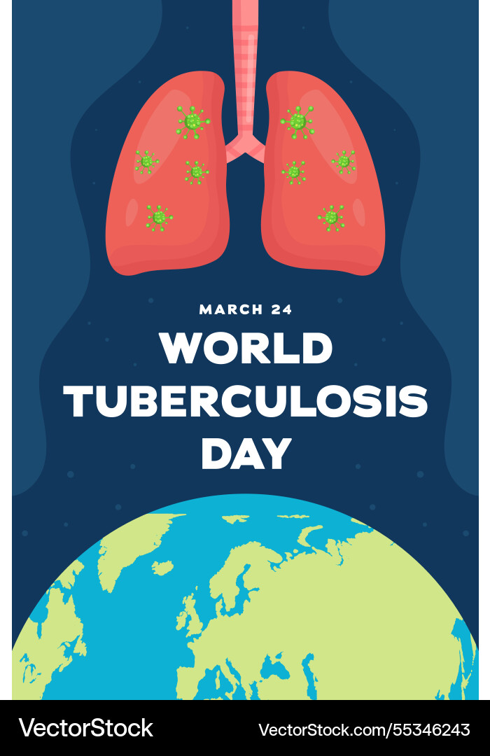 World tuberculosis day vertical banner in flat Vector Image