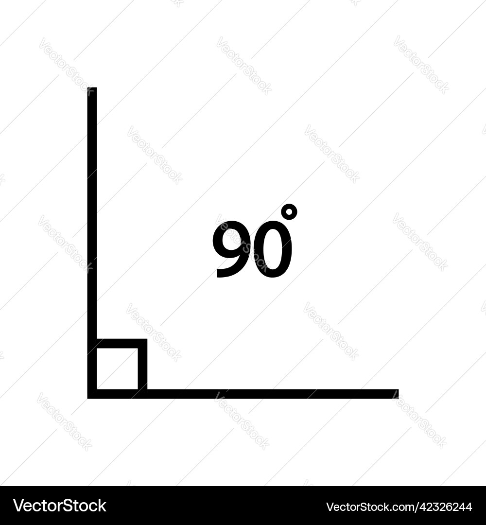 90 degree angle icon of acute Royalty Free Vector Image