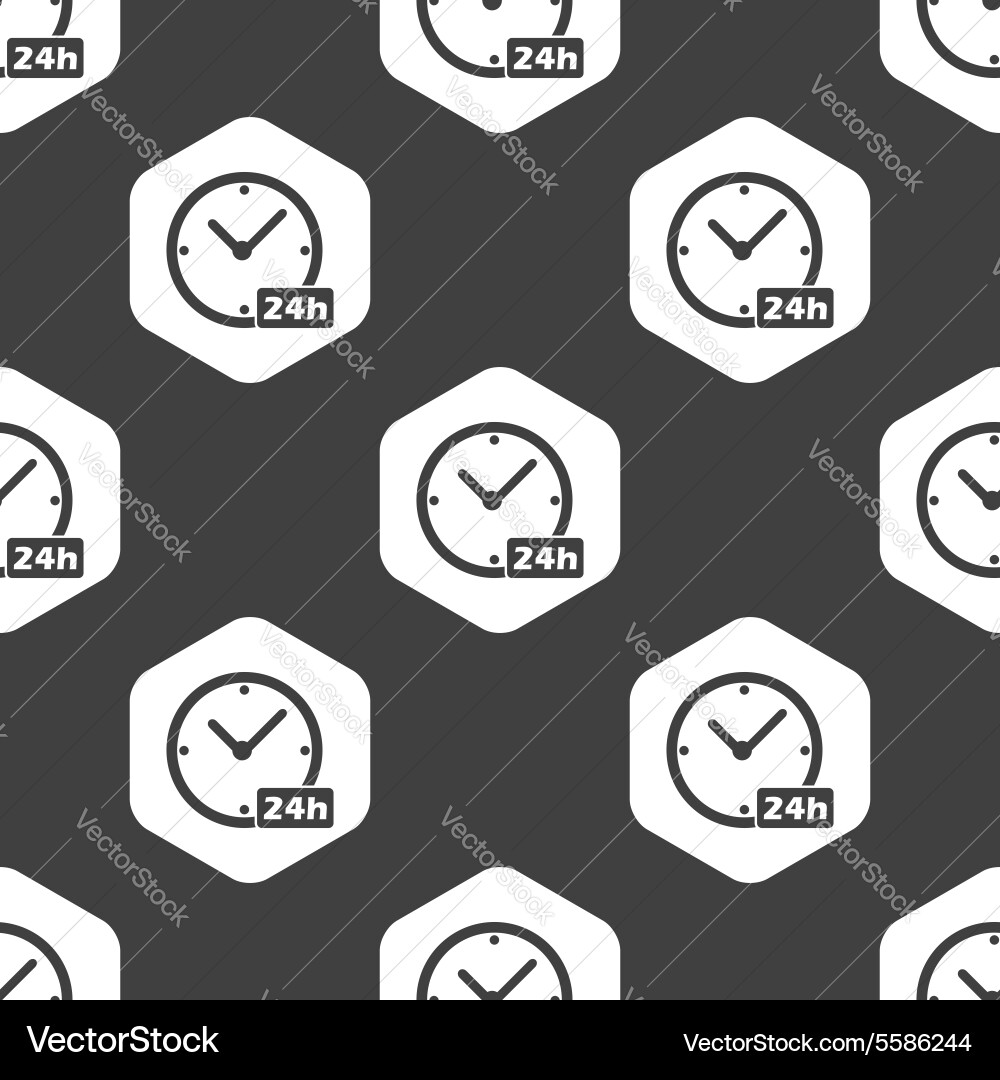 Black hexagon 24h workhours pattern Royalty Free Vector