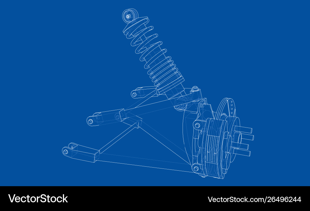 Car suspension with shock absorber Royalty Free Vector Image