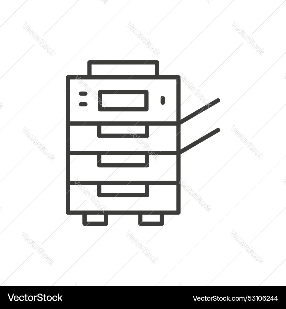Copier line icon isolated on white background Vector Image