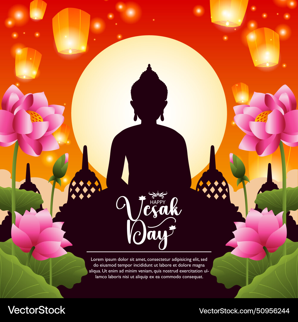 Happy vesak day Royalty Free Vector Image - VectorStock