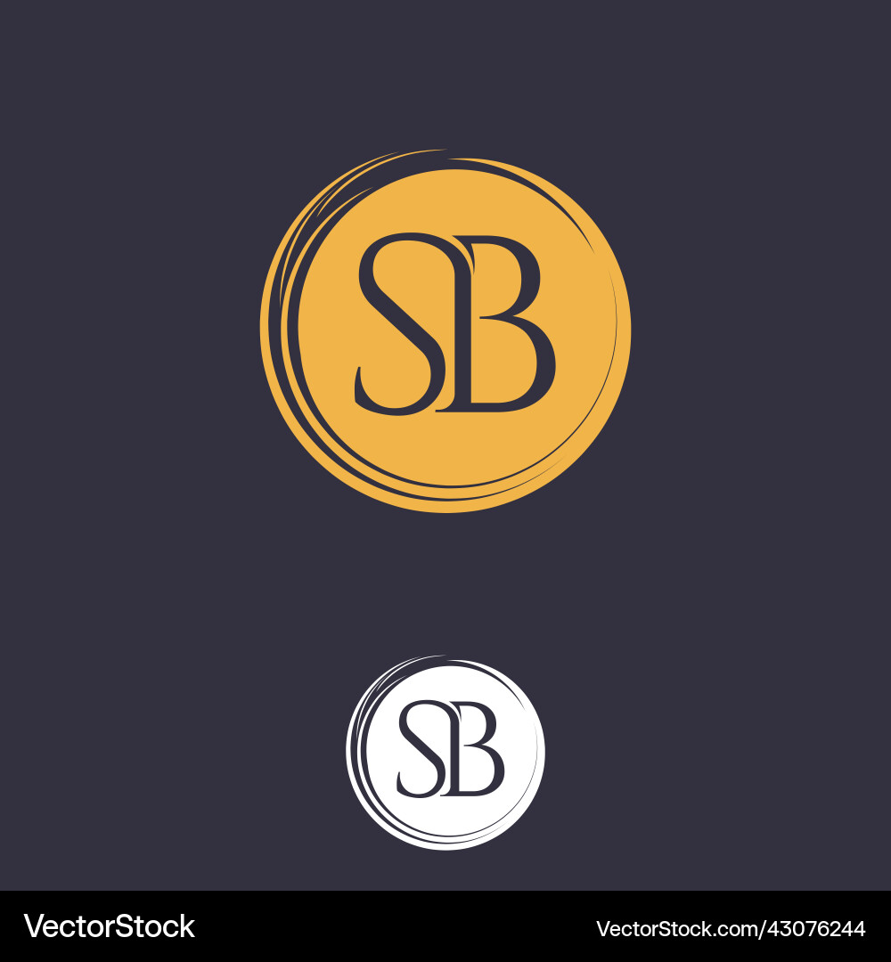 Luxury style letter sb logo monogram alphabet Vector Image