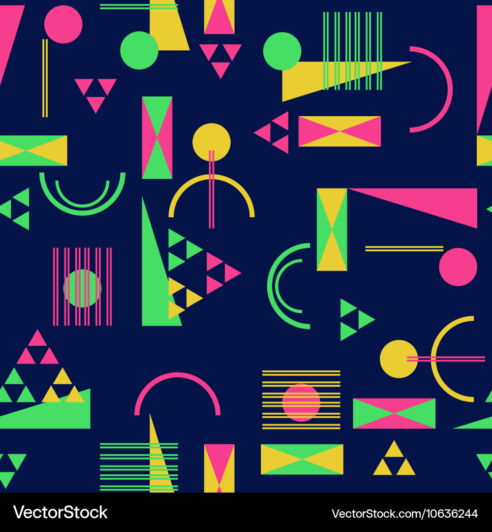 Seamless geometric pattern in retro 80s style Vector Image