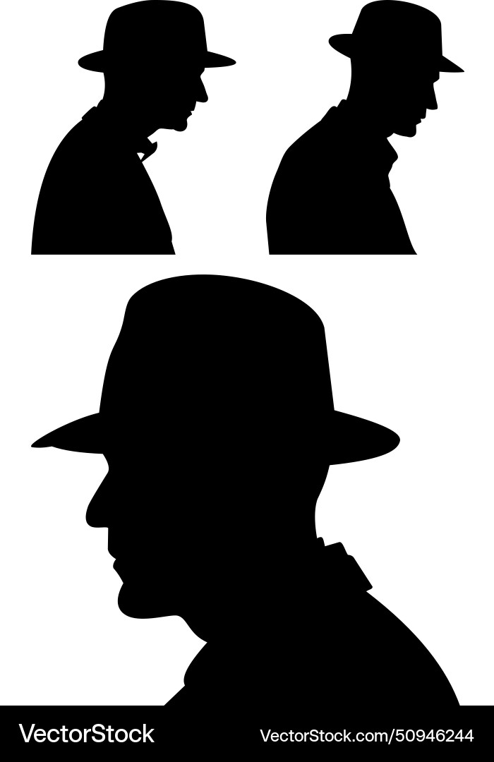 Silhouette man in hat Royalty Free Vector Image