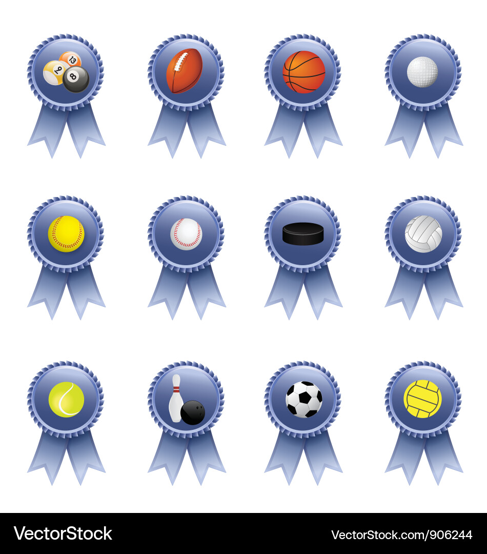 Sports Achievement Ribbons Royalty Free Vector Image
