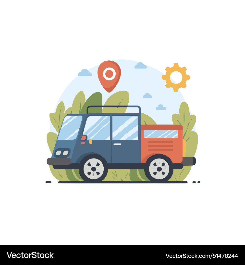 Vehicle flat style Royalty Free Vector Image - VectorStock