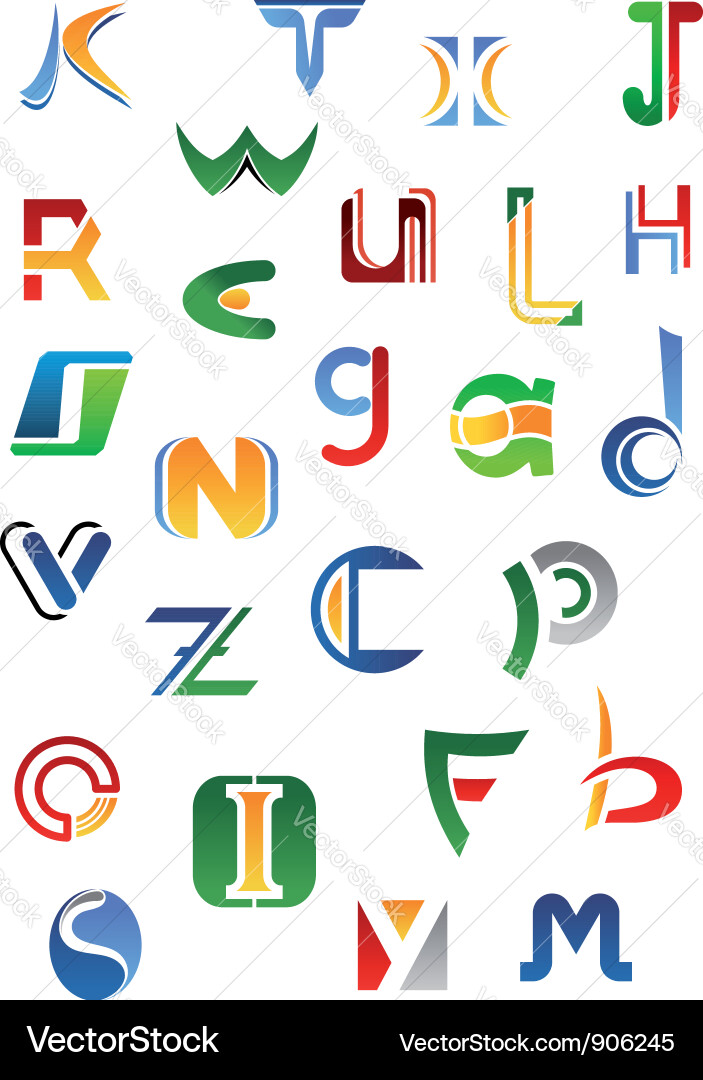 Alphabet letters and icons Royalty Free Vector Image
