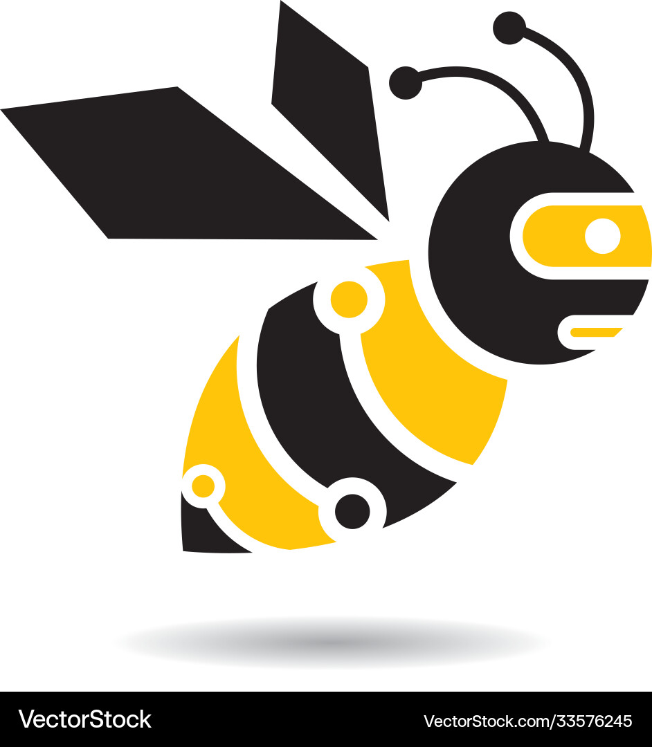 Bee robot logo icon Royalty Free Vector Image - VectorStock