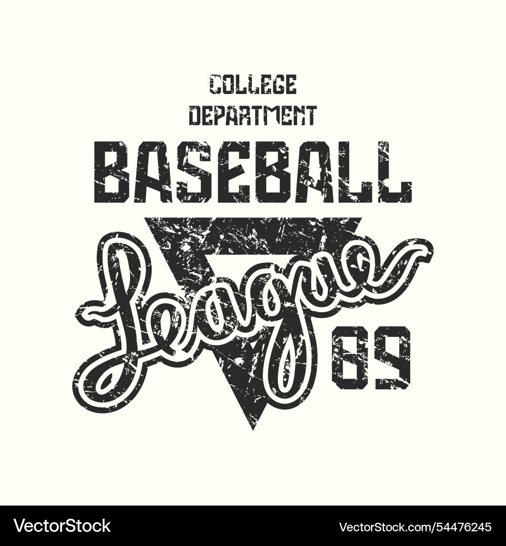 College baseball league emblem Royalty Free Vector Image