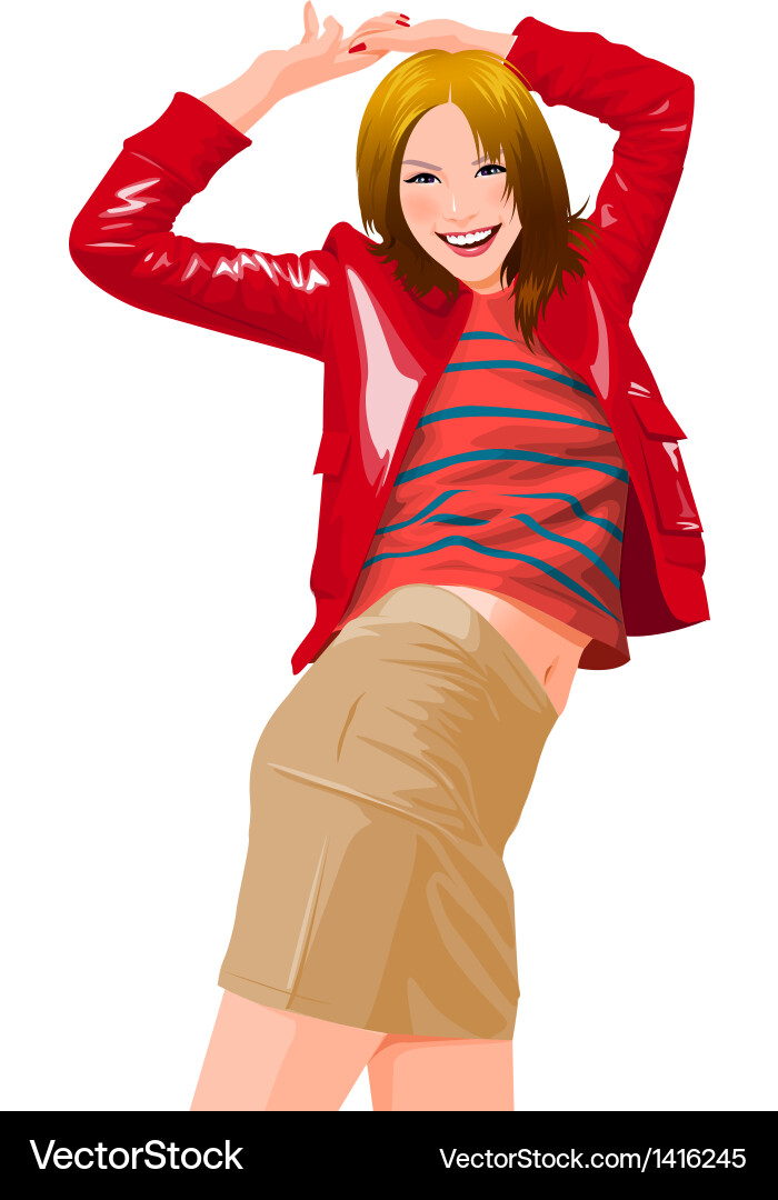 Happy young woman Royalty Free Vector Image - VectorStock