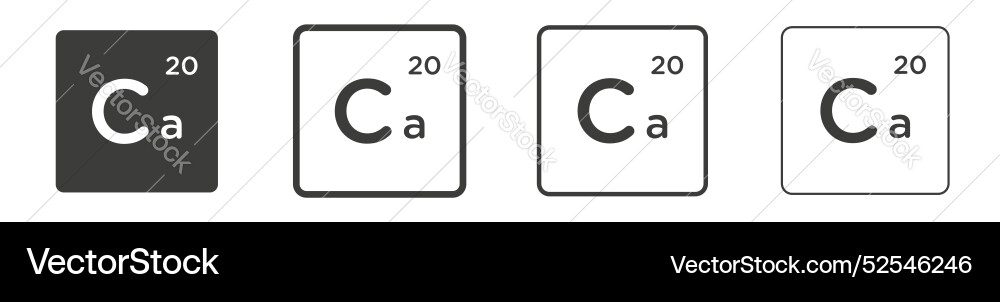 Calcium icon set on white background Royalty Free Vector