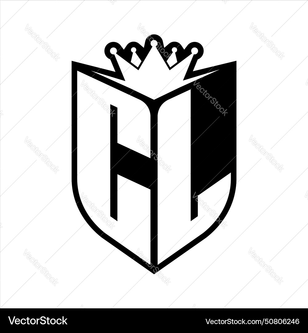 Cl letter bold monogram with shield shape Vector Image