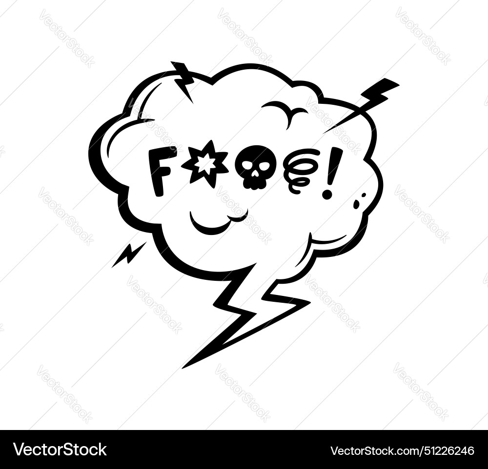 Comic swear speech bubble cartoon expletive curse Vector Image
