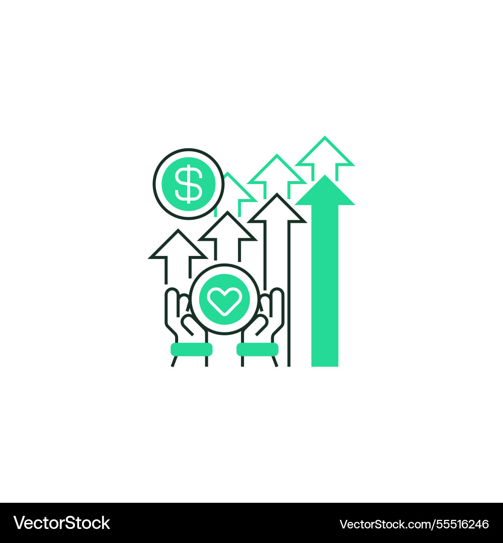 Donation impact line icon linear style sign for Vector Image