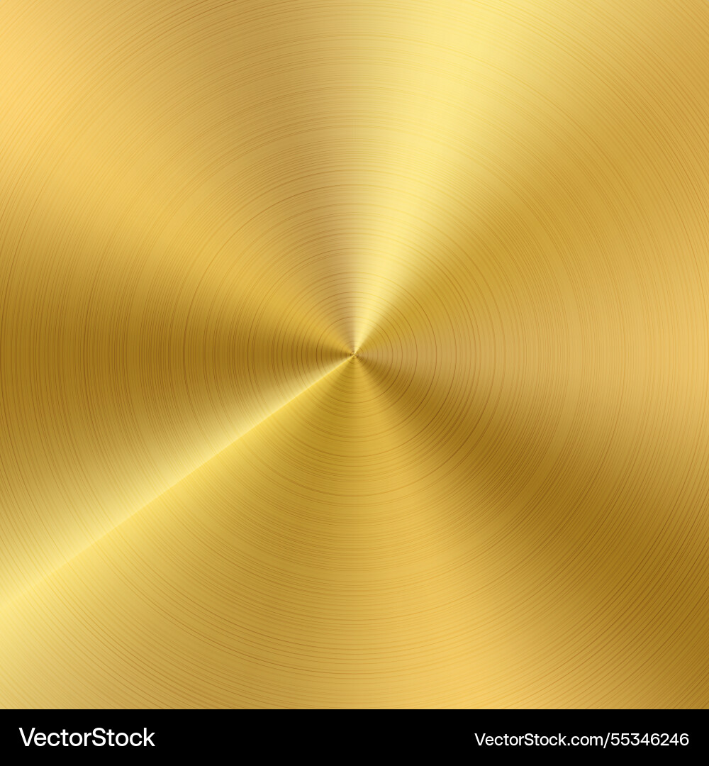 Gold gradient radial background brass foil circle Vector Image