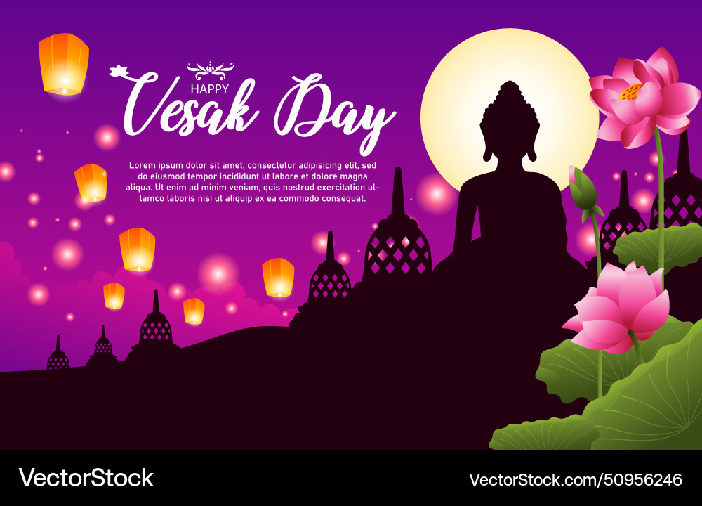 Happy vesak day background Royalty Free Vector Image
