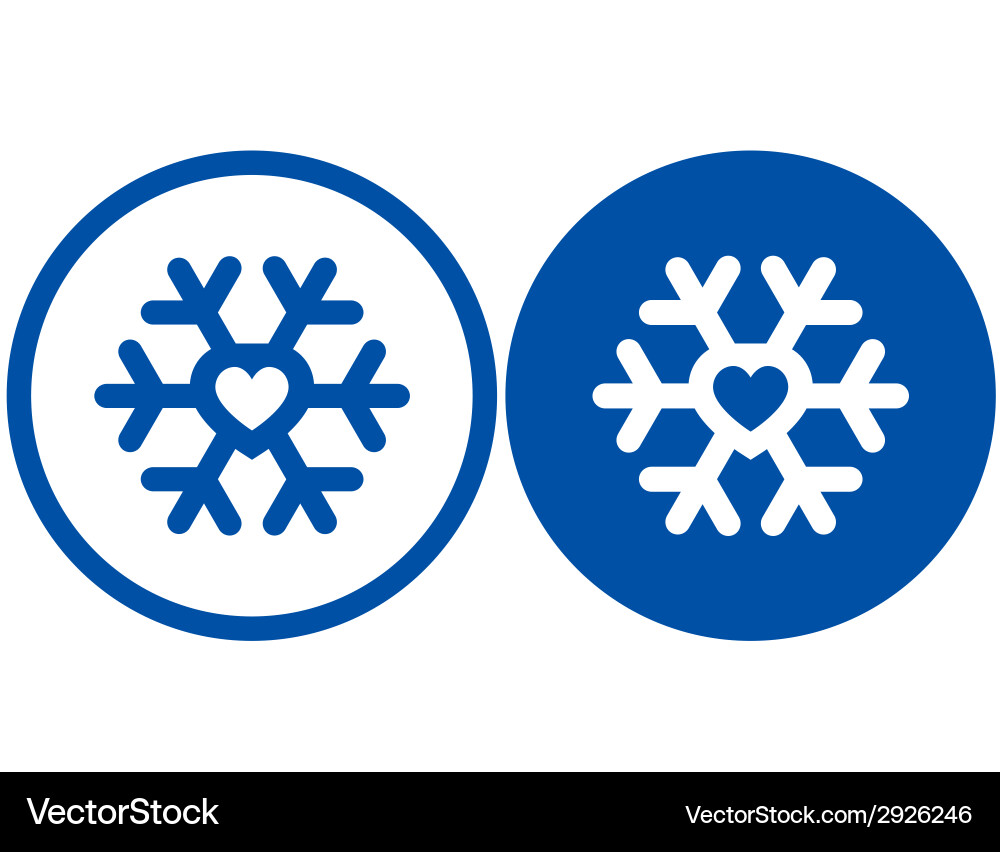 Heart in snowflake Royalty Free Vector Image - VectorStock