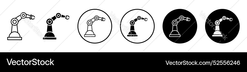 Industrial robot icon set on white background Vector Image