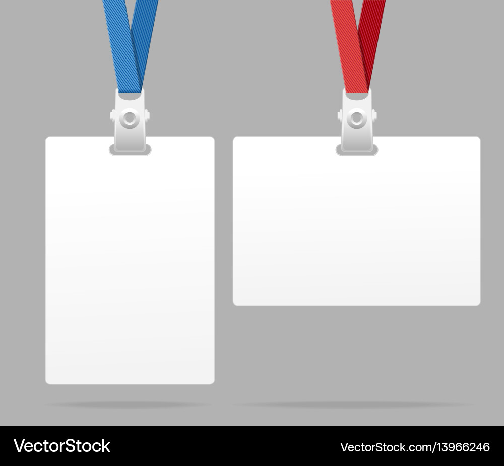 Plastic ID Badge Template Royalty Free Vector Image