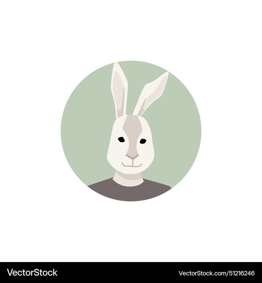 Serene anthropomorphic rabbit Royalty Free Vector Image