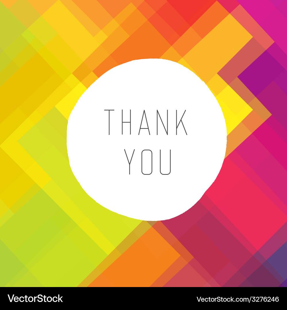 Thank you colorful Royalty Free Vector Image - VectorStock