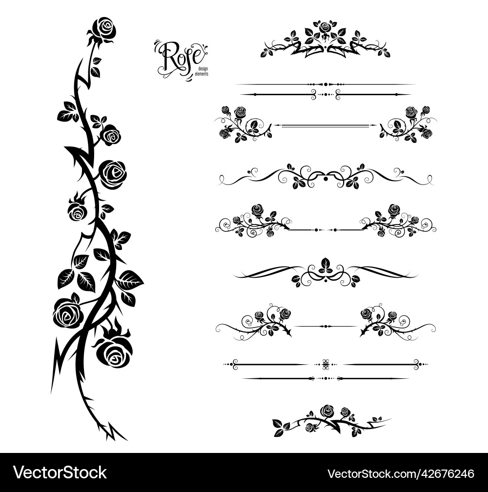 Vintage Floral Borders And Dividers Royalty Free Vector