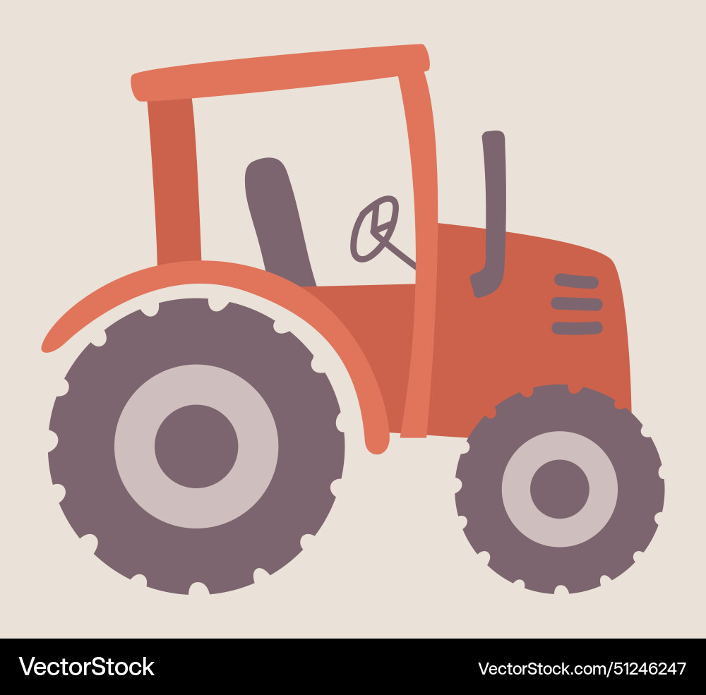 Agricultural tractor in flat design agribusiness Vector Image