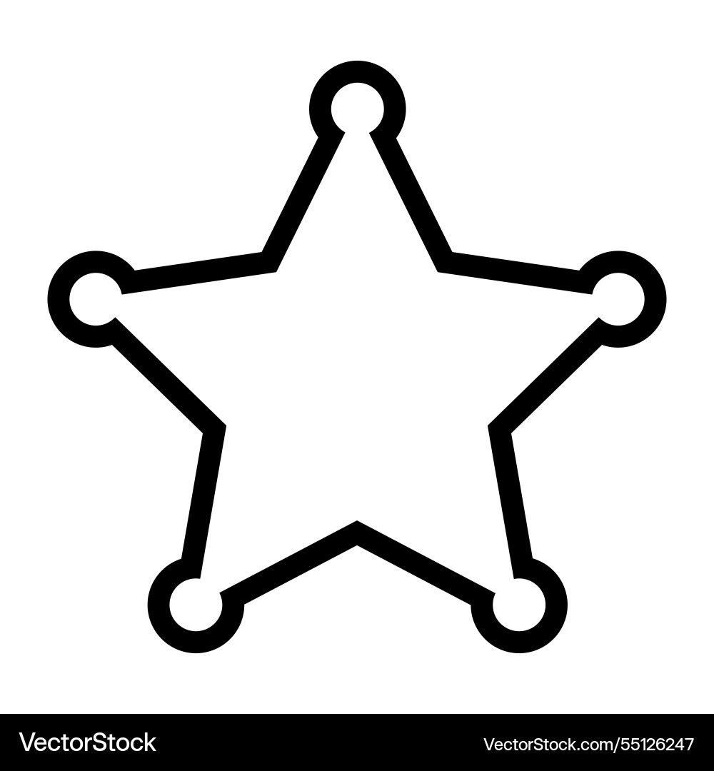 Black and white sheriff star icon Royalty Free Vector Image