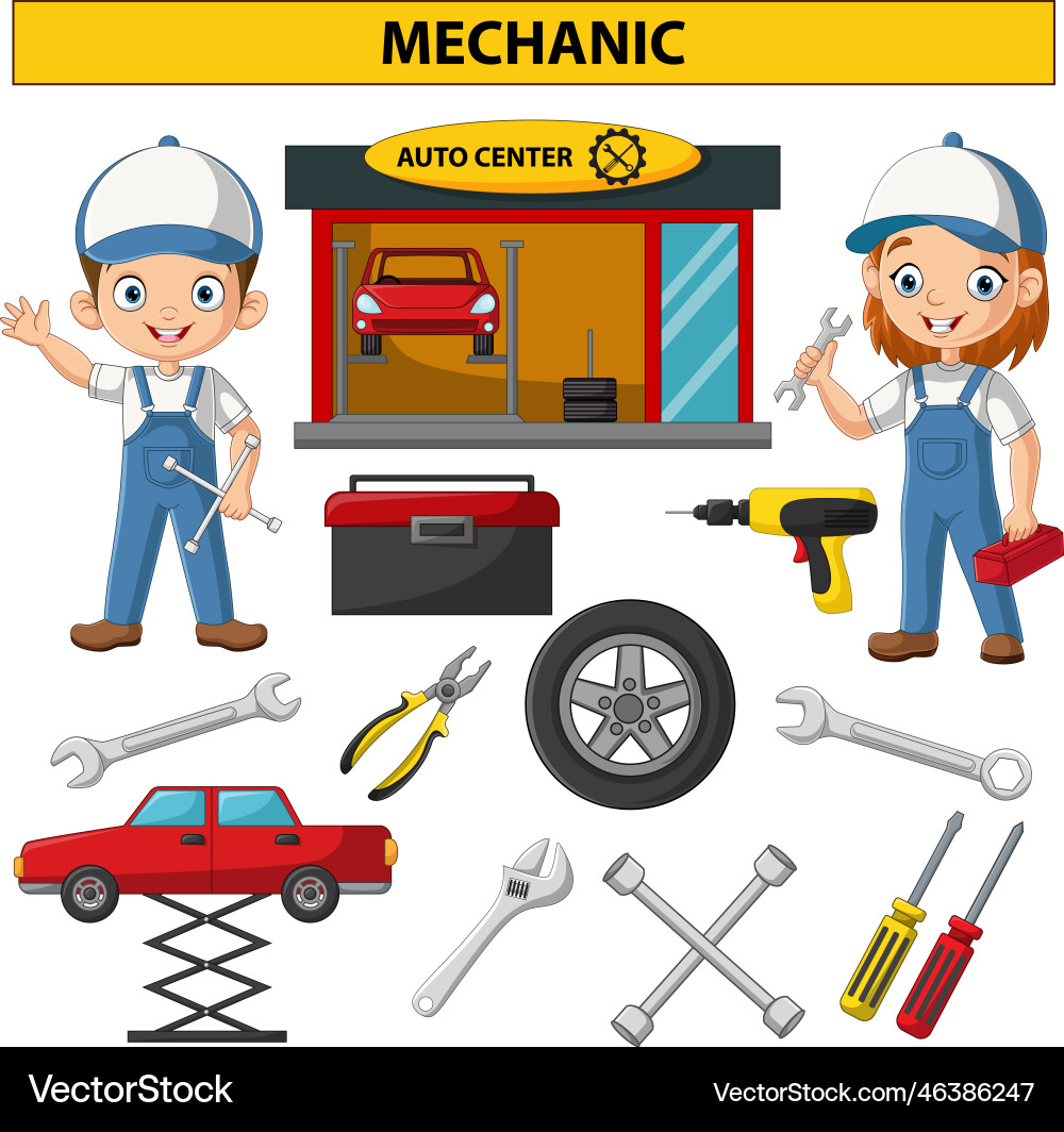 Car Repair and Maintenance Tools Royalty Free Vector Image