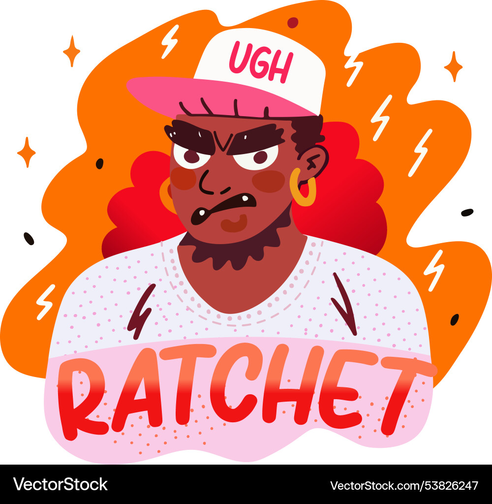 Disappointment sticker in flat style Royalty Free Vector