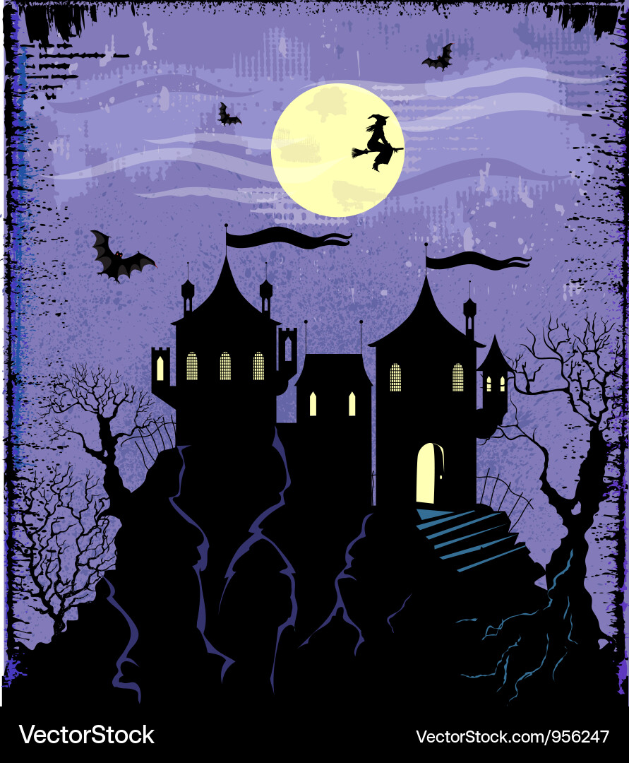 Halloween Castle Background Royalty Free Vector Image