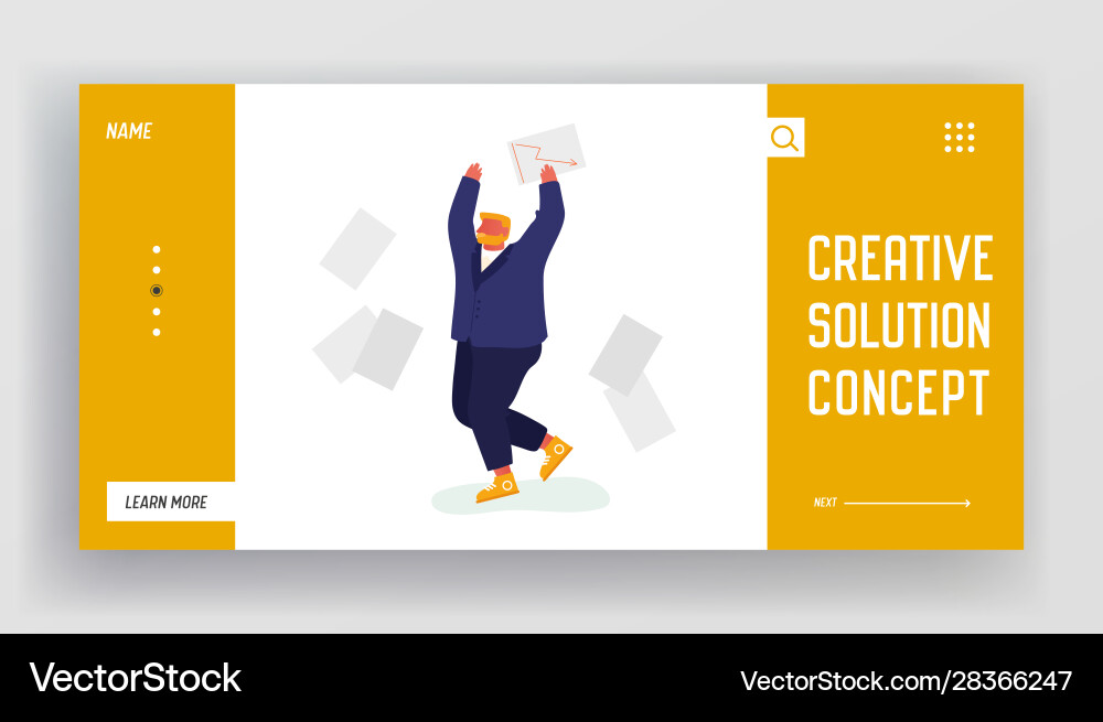 Happy manager employee celebrate website landing Vector Image