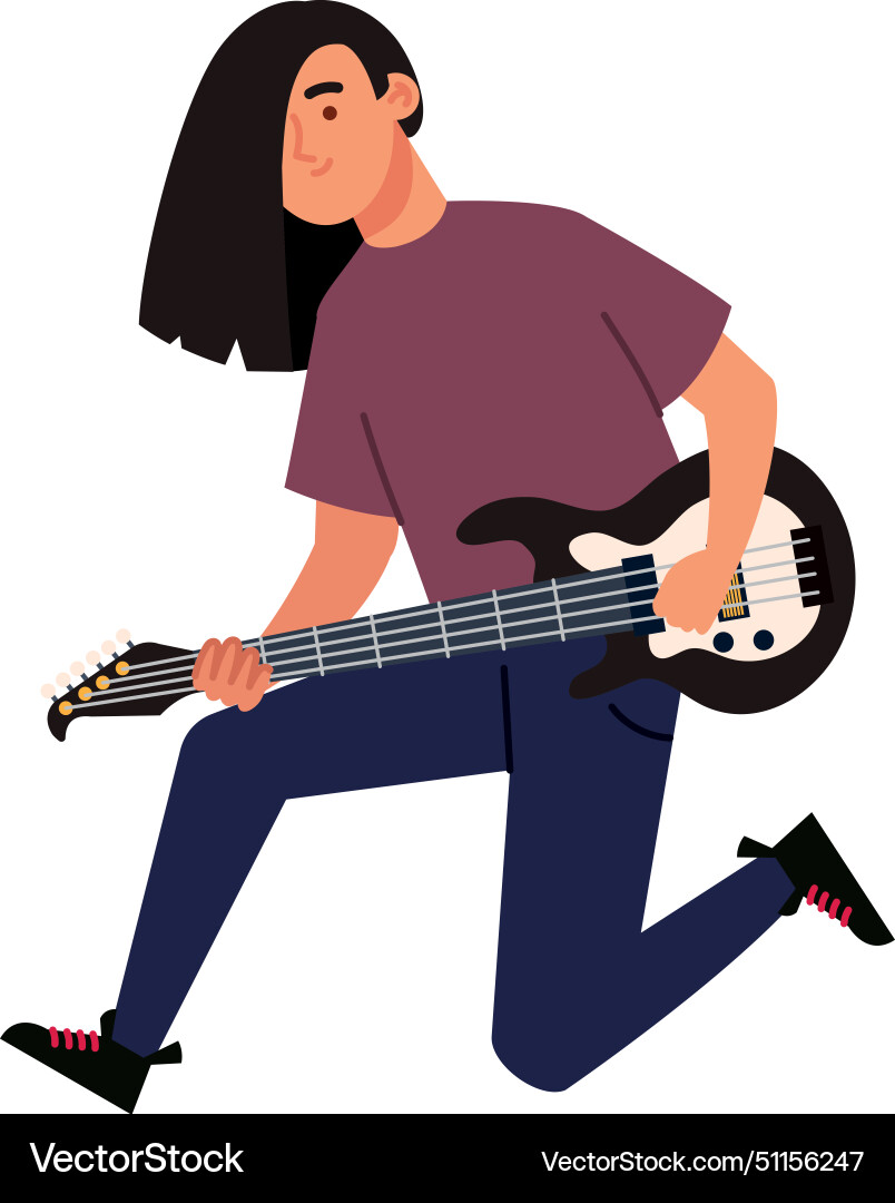 Heavy metal musician man Royalty Free Vector Image
