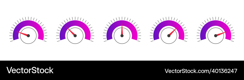 Indicator icons scale low medium or high gauge Vector Image