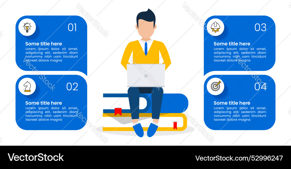 Infographic template education concept with 4 Vector Image
