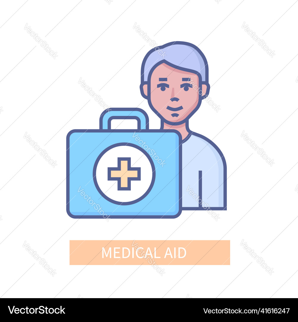 Medical aid - modern colored line design style Vector Image