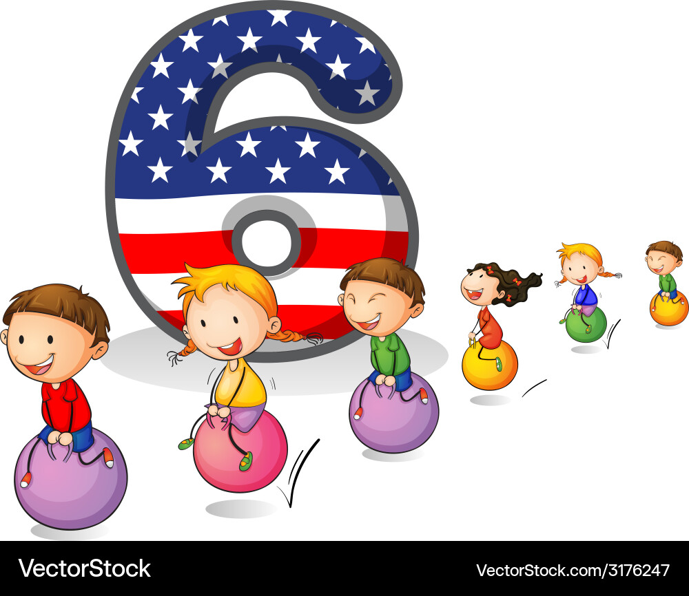 Number six Royalty Free Vector Image - VectorStock