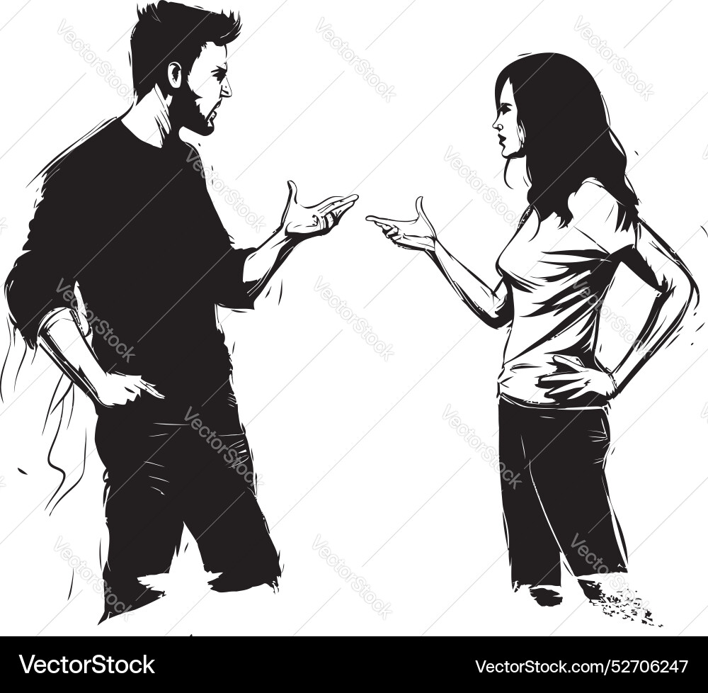 Tumultuous clash dynamic icon of couples anger Vector Image