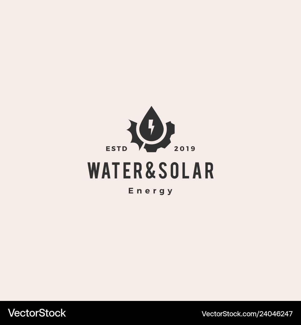 Water drop electric gear solar energy logo Vector Image