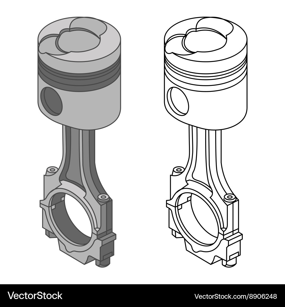 Automotive Part Icons - Isometric Collection Vector Image