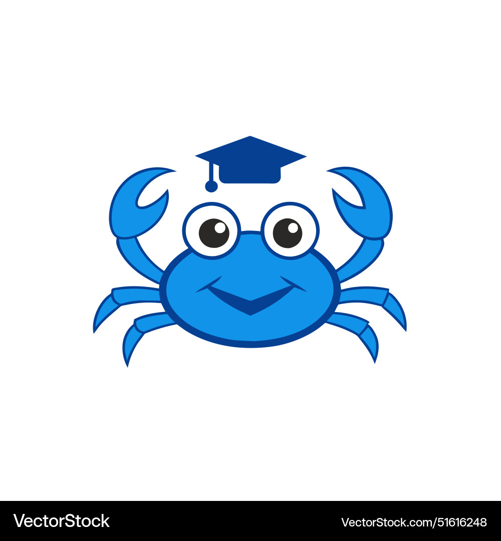 Blue crab learns icon Royalty Free Vector Image