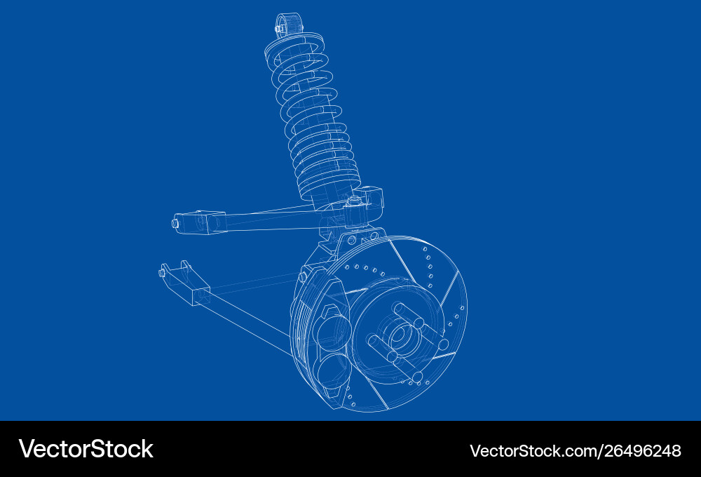 Car suspension with shock absorber Royalty Free Vector Image