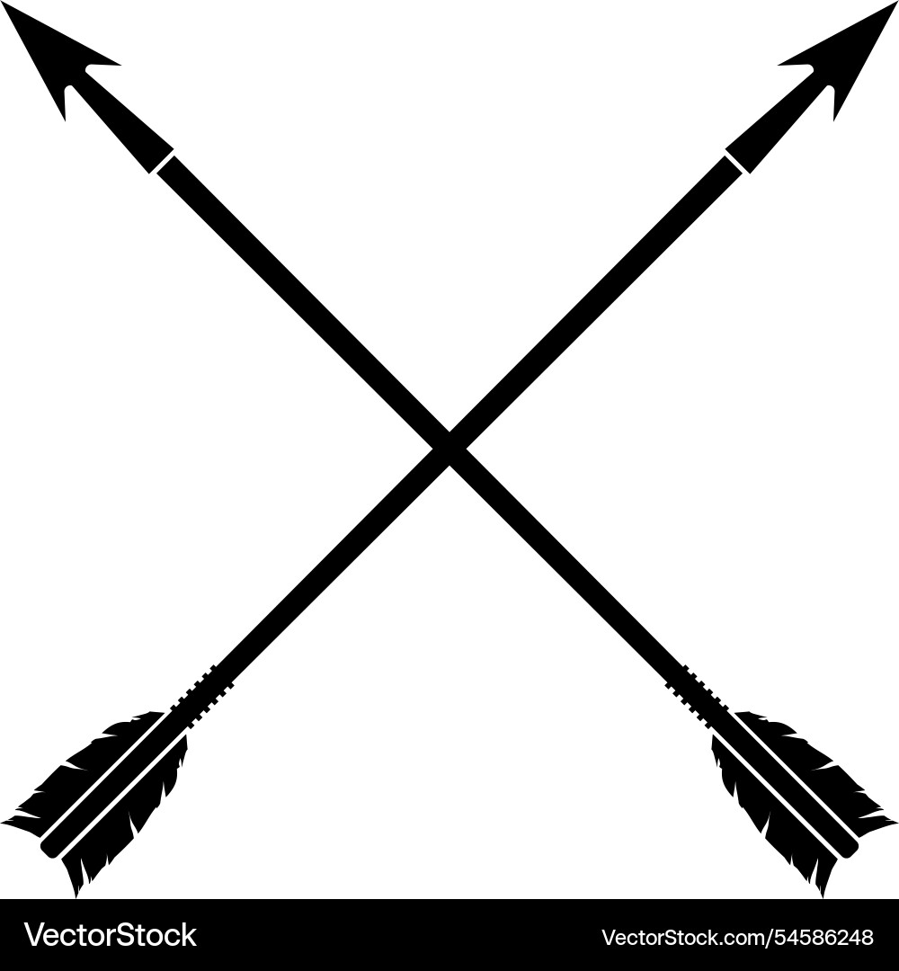 Crossed two medieval arrows retro element Vector Image