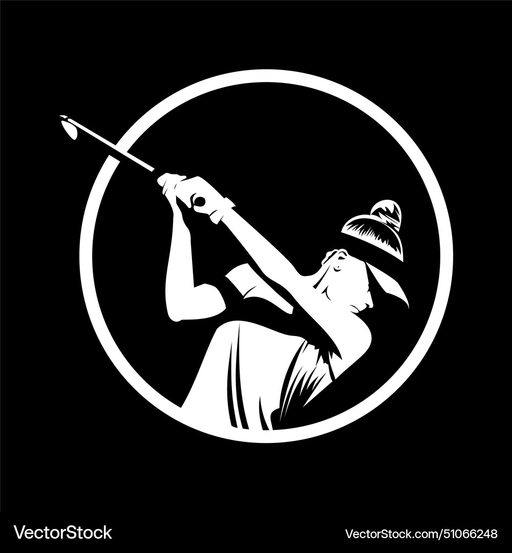 Golf player icon logo Royalty Free Vector Image