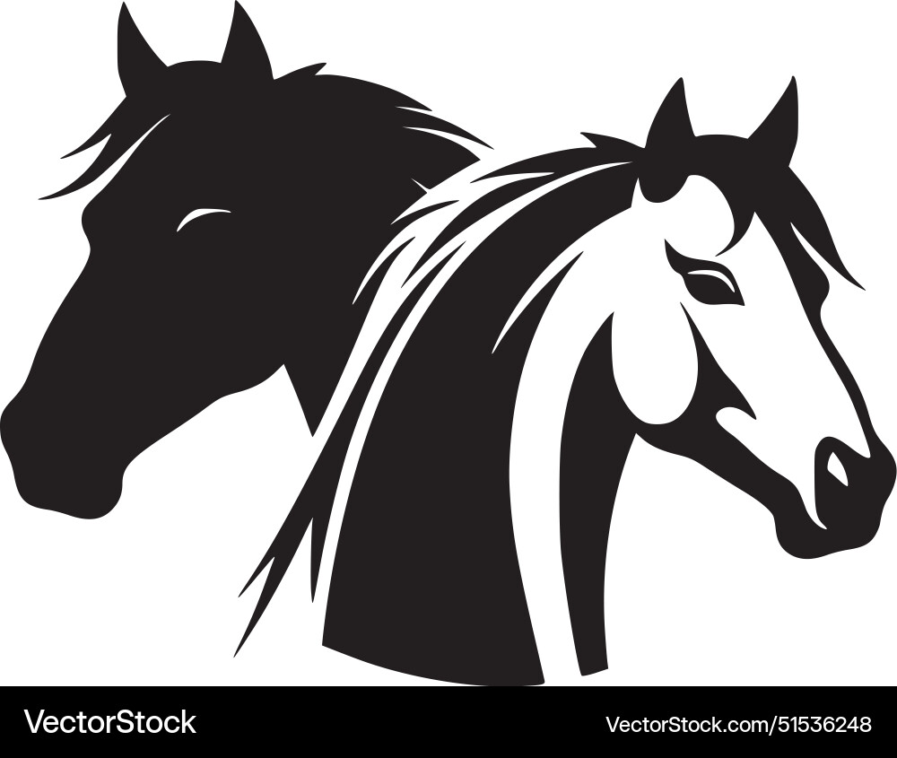 Horses - minimalist and simple silhouette Vector Image