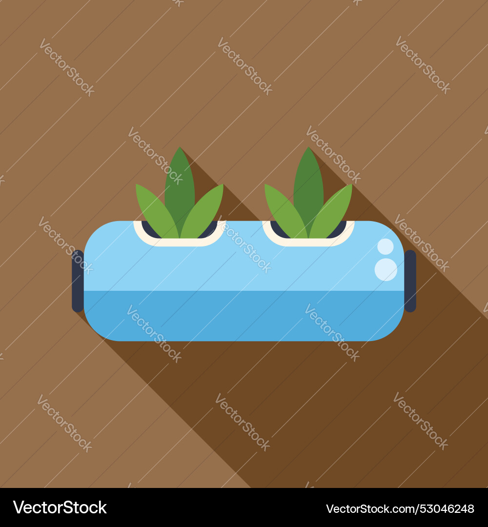 Hydroponic system growing plants with deep water Vector Image